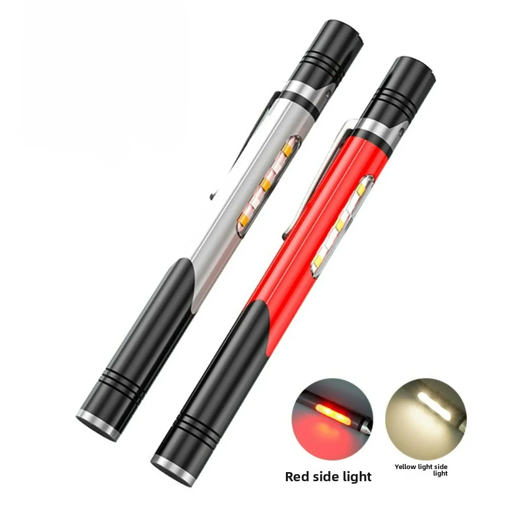 LED Mini Portable Pen Light - USB Rechargeable Work Light 3-Source ...