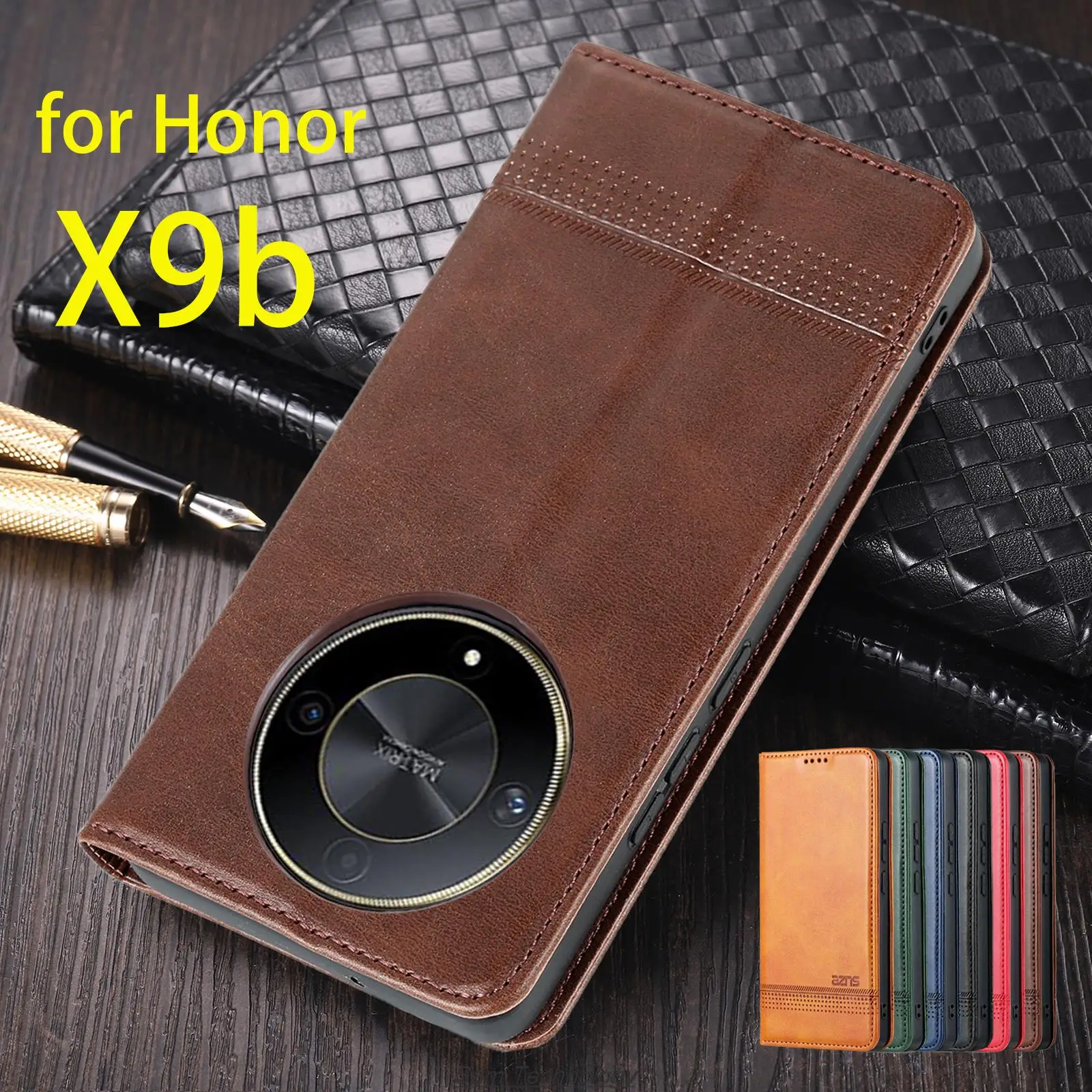 Deluxe-Magnetic-Adsorption-Leather-Fitted-Case-for-Huawei-Honor-X9b ...