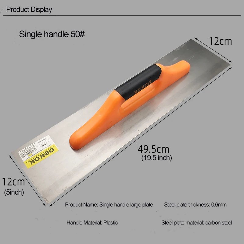 Plastering Trowel Single-handle 24.5/29.5/39.5/49.5cm Putty Scraper ...