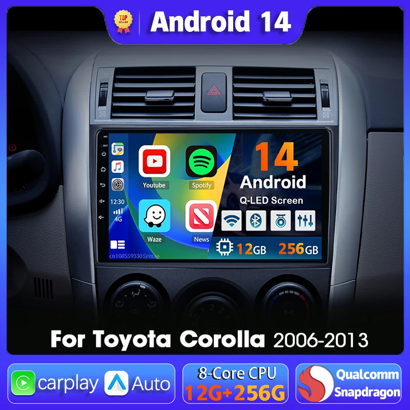 Android-14-Car-radio-Navigation-Multimedia-Player-For-Toyota-Corolla ...