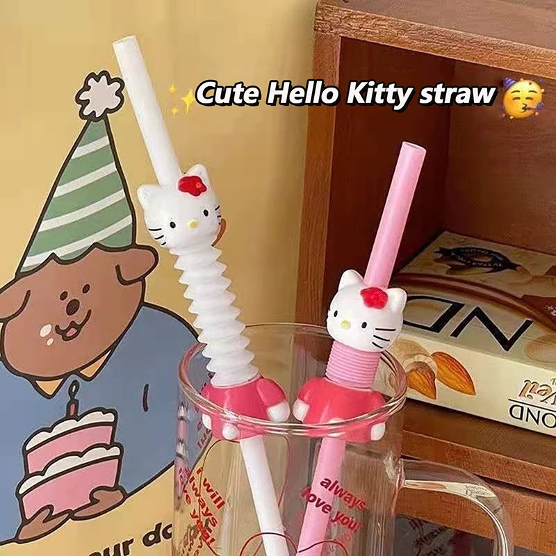 Sanrio-Hello-Kitty-Cartoon-Straw-Creative-Novel-And-Cute-Hello-Kitty ...