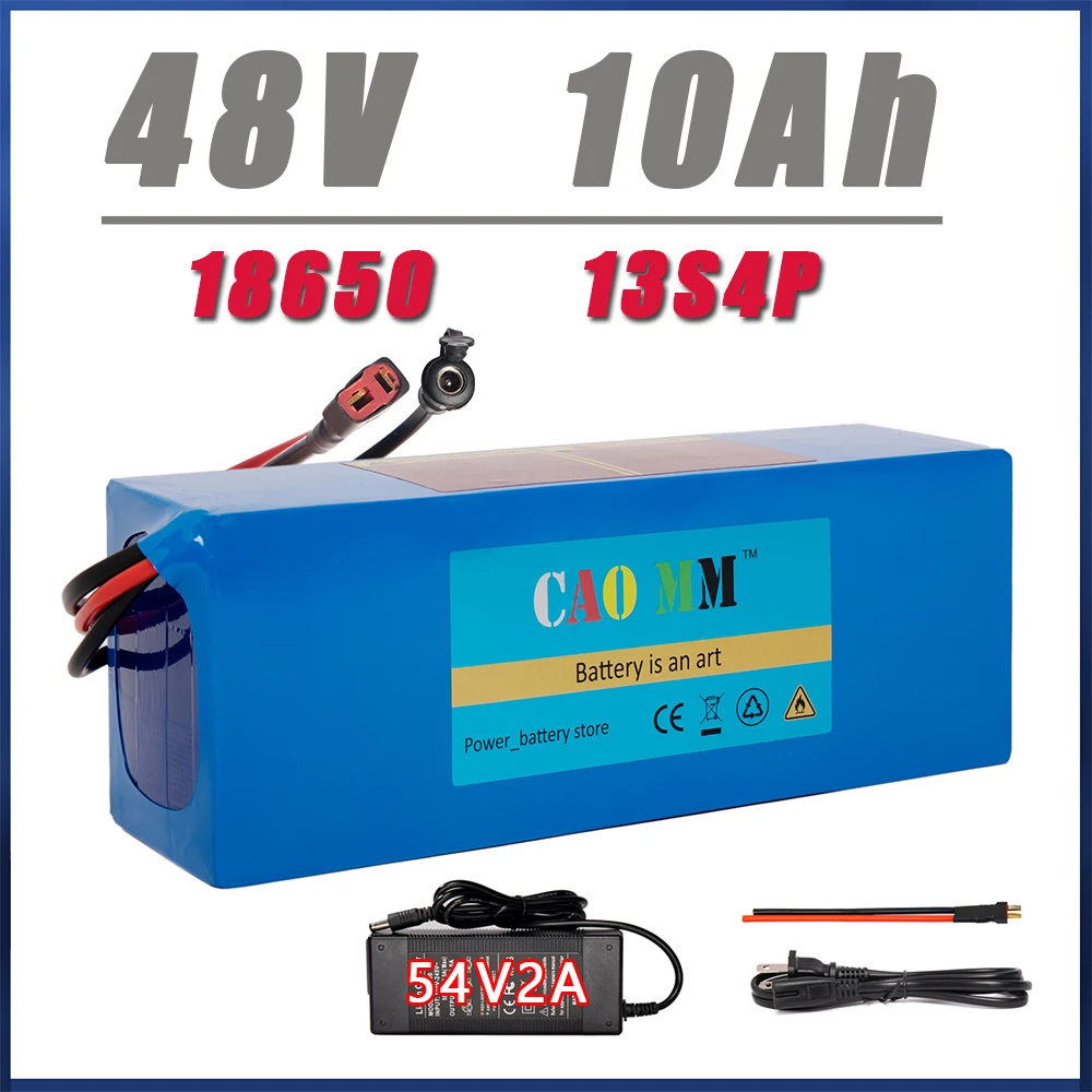 Bateria de 48V 10Ah 1000w 13S4P XT60 Bateria de íon de lítio para 54.6v E bike elétrica scooter ...