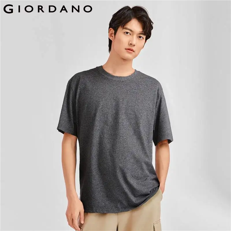 Giordano-Men-T-Shirts-Ribbed-Crewneck-Stylish-Multi-Color-Optional-T ...