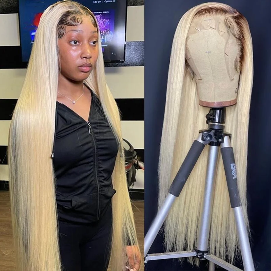 30-36-Inch-Blonde-Ombre-Long-Wig-1B-613-Bone-Straight-13x4-13x6-Hd-Lace ...