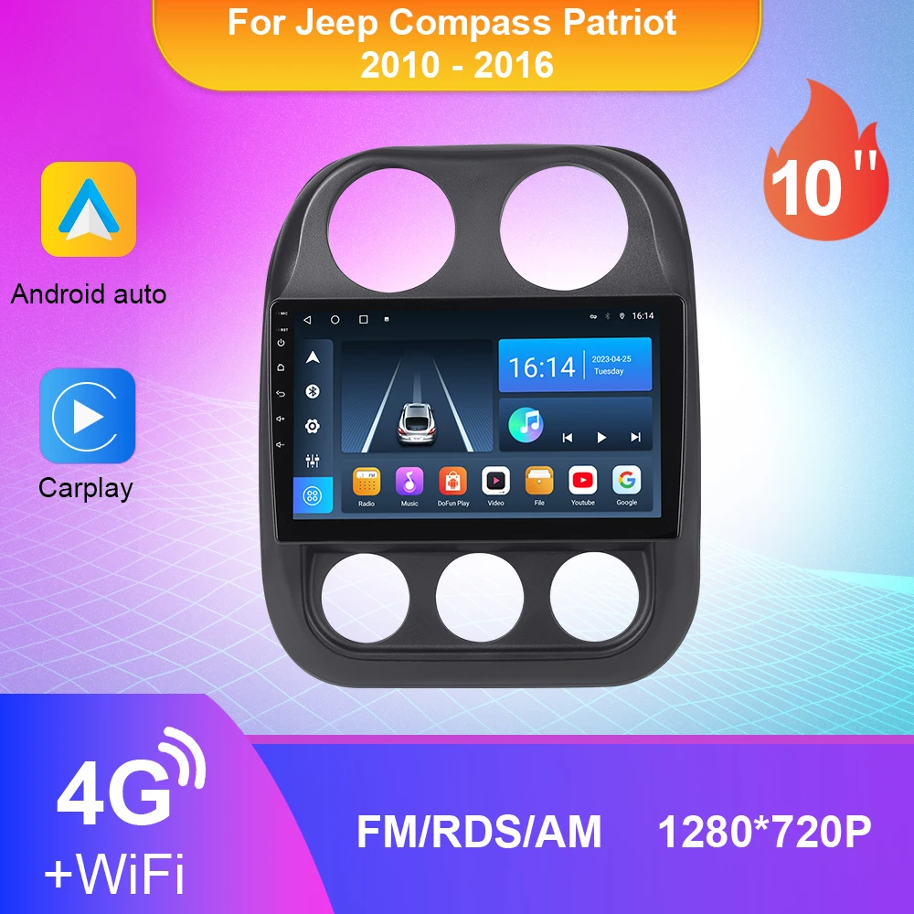 2-Din-Player-GPS-Navigation-Carplay-Car-Radio-For-Jeep-Compass-Patriot ...