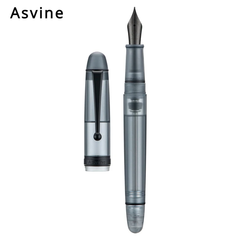 Asvine-V126-Fountain-Pen-Matte-Black-EF-F-M-Nib-Acrylic-Transparent ...