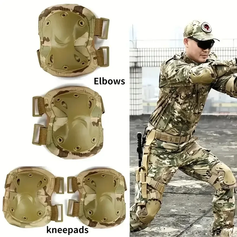 Tactical Knee Pad Elbow CS Military Protector Army Airsoft Outdoor ...