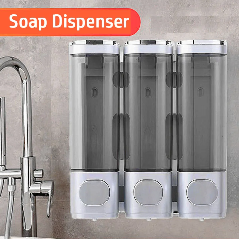 1-2-3Head-Wall-Mounted-Bathroom-Kitchen-Liquid-Soap-Dispenser-Household ...