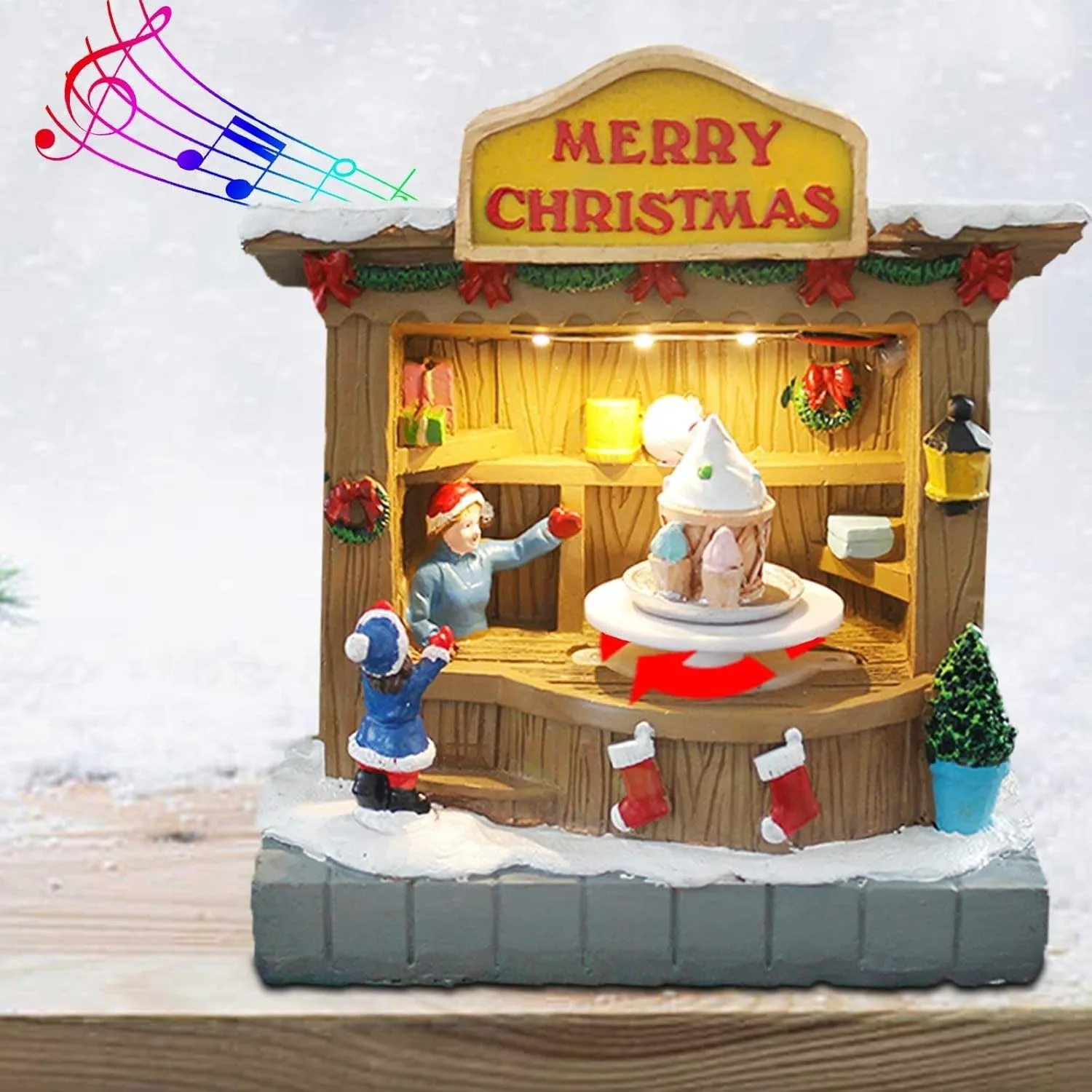 Animated-Christmas-Village-Accessories-Decor-with-Music-and-LED-Lights ...