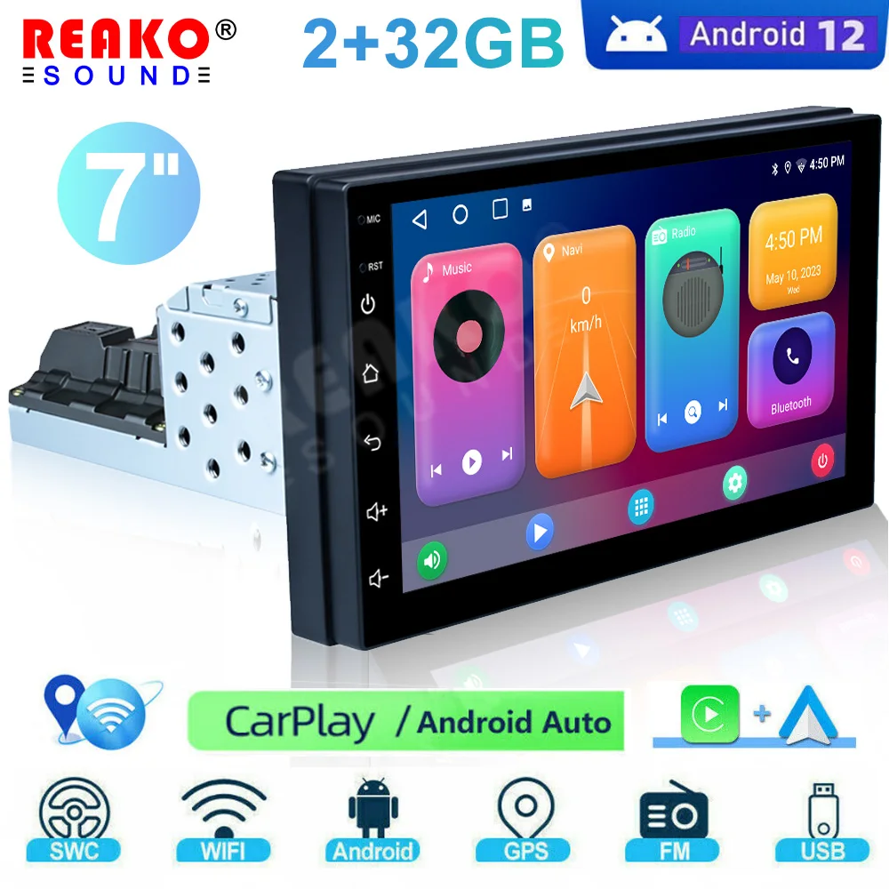 REAKOSOUND-2-32G-1-Din-7-Inch-Android-12-Car-Radio-Multimedia-Player ...
