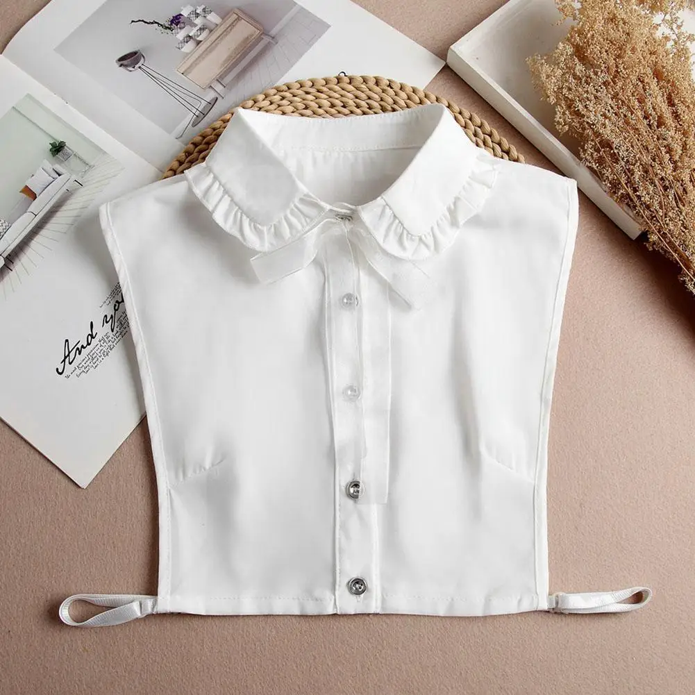 Faux-col-en-coton-pour-femme-blanc-et-noir-chemisier-poign-es-cols ...