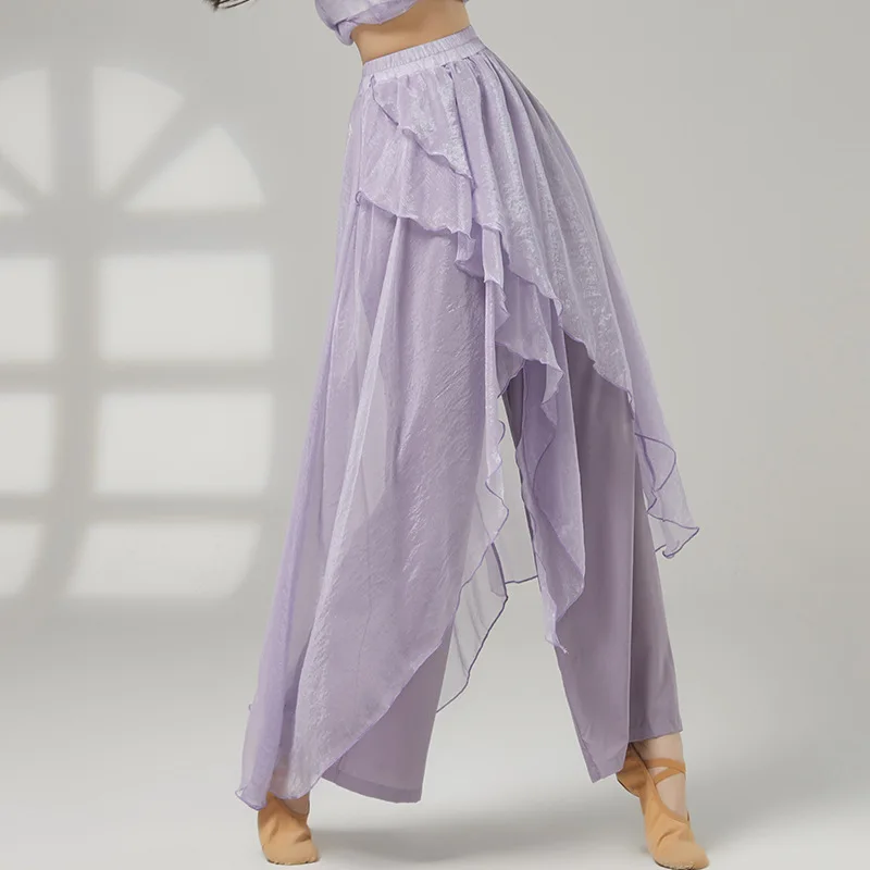 Women Classical Dance Practice Pants Modern Dance Wide-leg Pants Double ...