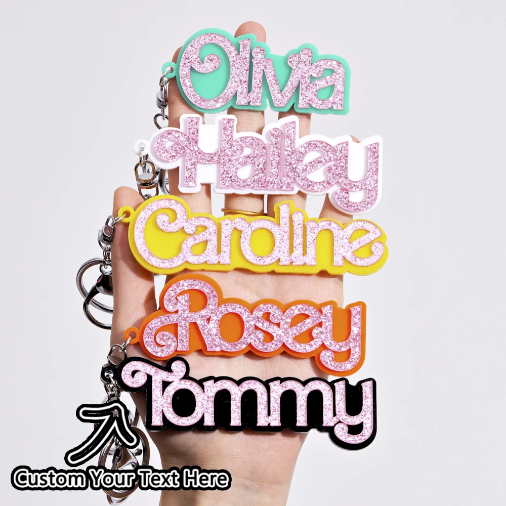 1PC Custom PMMA Keychain - Personalized Earth Tone Name Accessory ...