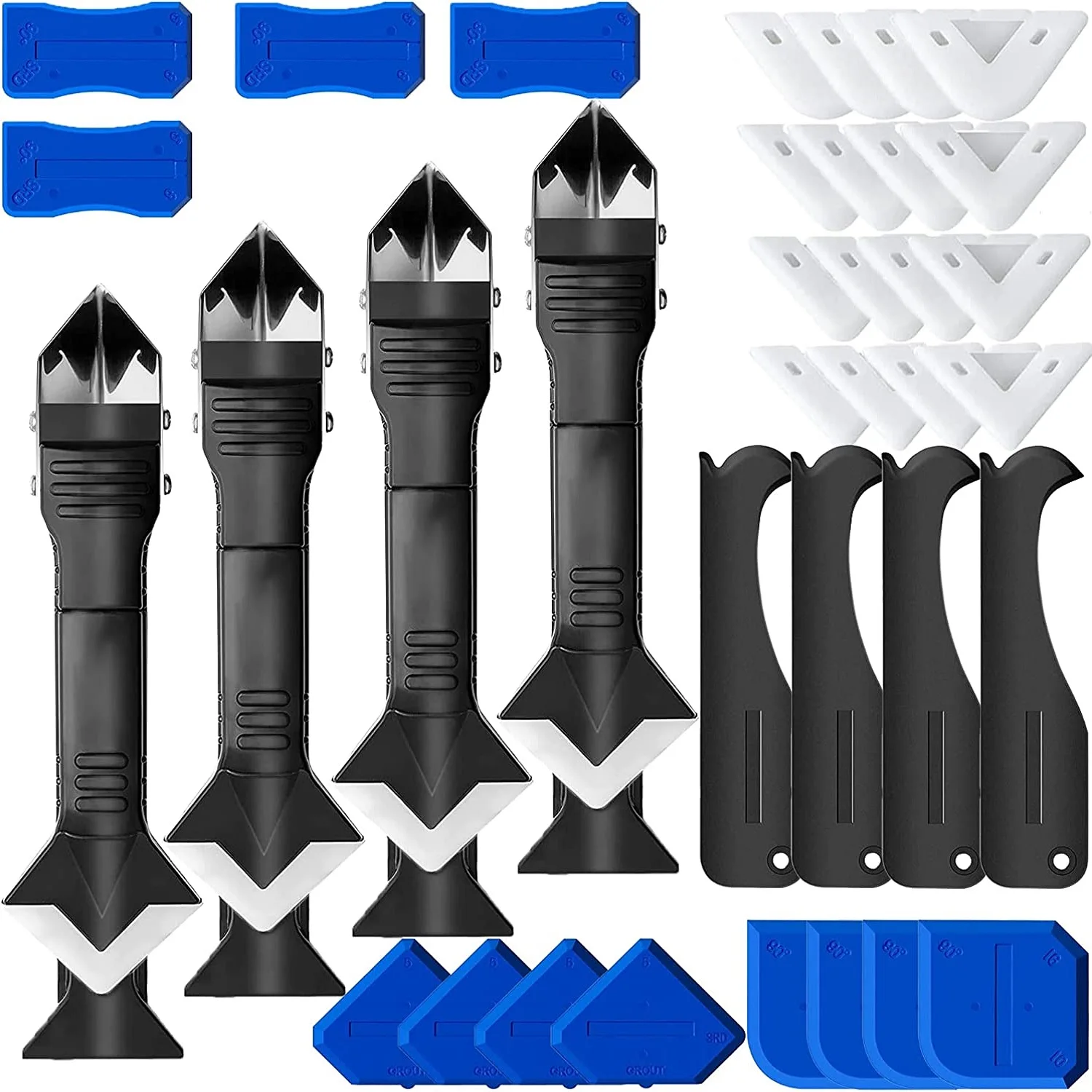 5-in1-Silicone-Remover-Sealant-Smooth-Scraper-Caulk-Finisher-Grout-Kit ...