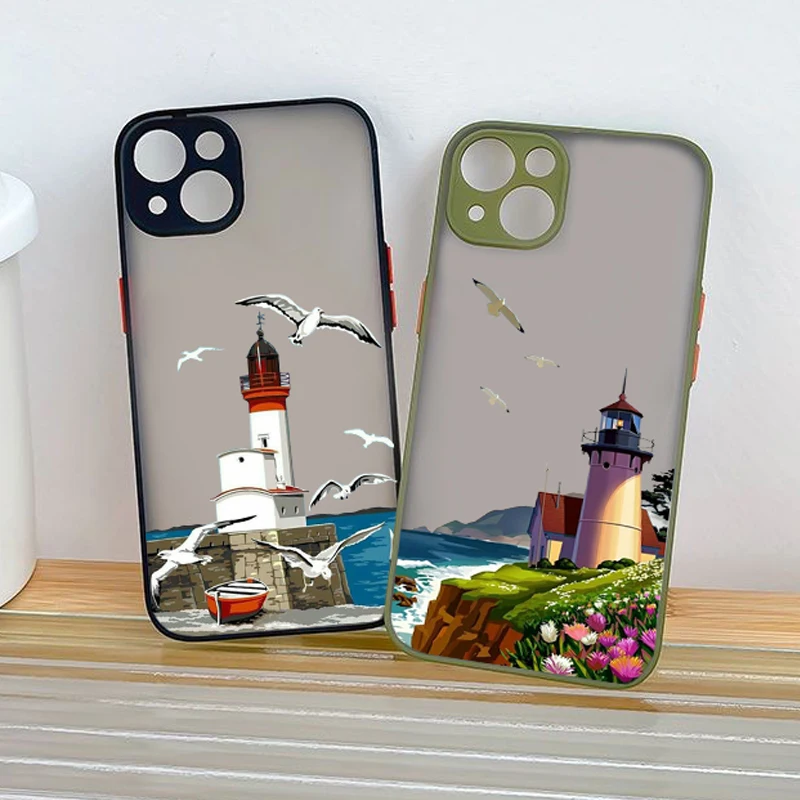 Lighthouse-Print-Bird-Seagull-Phone-Case-for-IPhone-14-Pro-11-12-13 ...