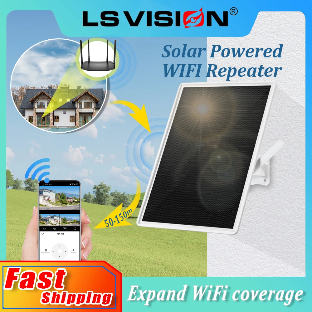 LS VISION 15W Solar Powerd Solar Repeater Signal Booster WiFi Range ...