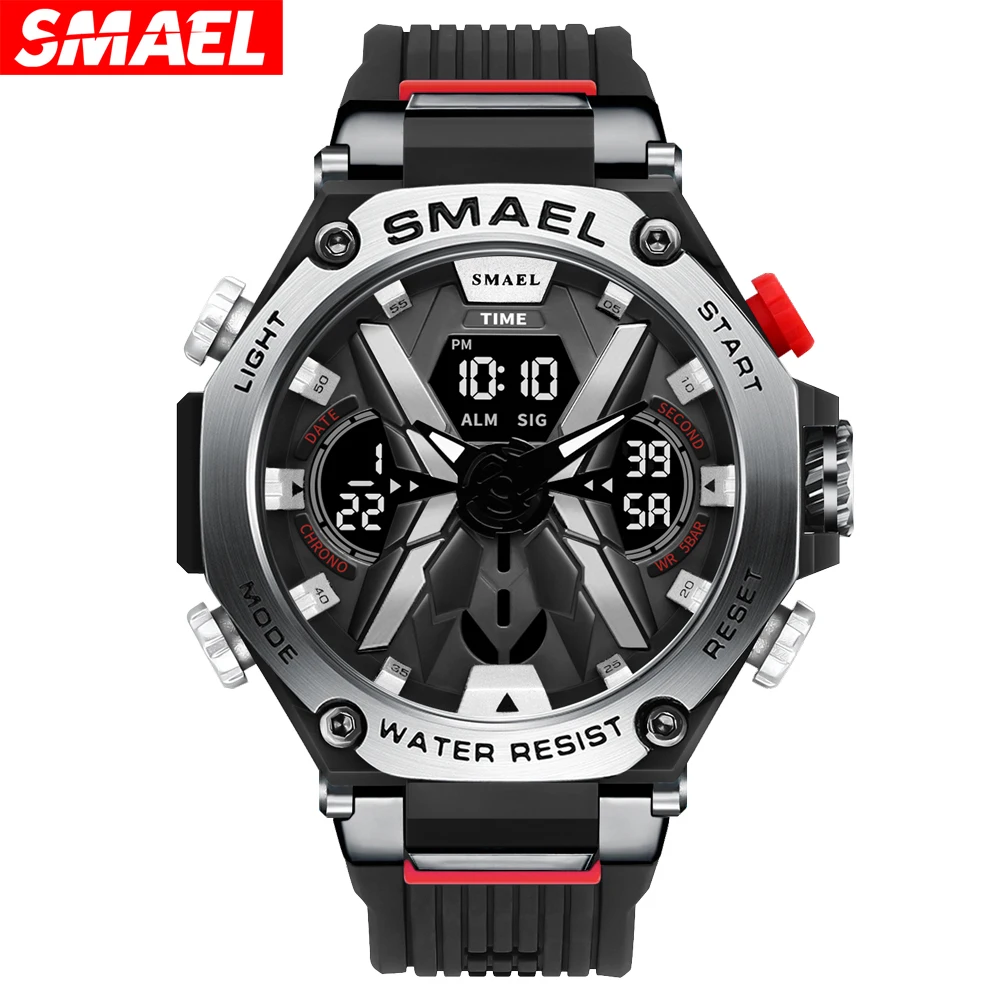 SMAEL-Dual-Display-Fashion-Digital-Watch-for-Men-Waterproof-Alarm-LED ...