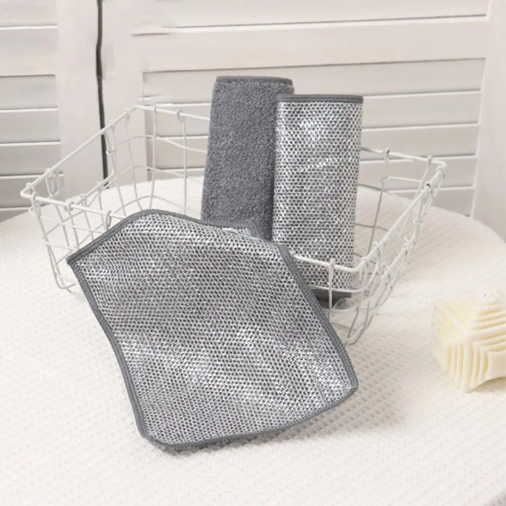 3PCS-Scouring-Pad-Steel-Wire-Washing-Cloth-Microfiber-Dishcloths-Wiping ...