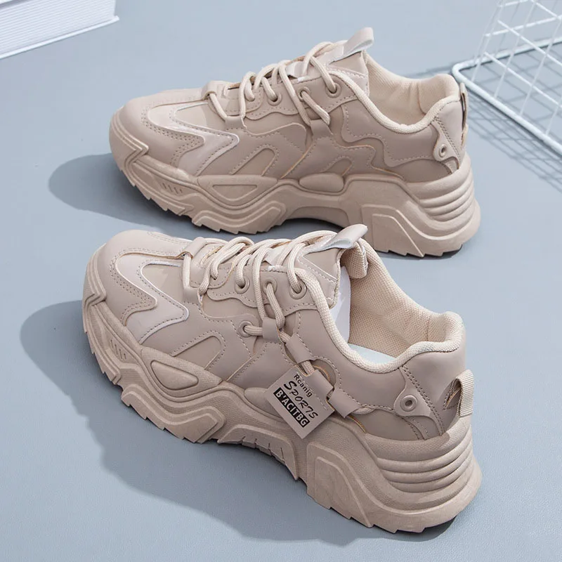 Chunky Sneakers Casual Vulcanized Shoes Woman's High Platform Winter ...