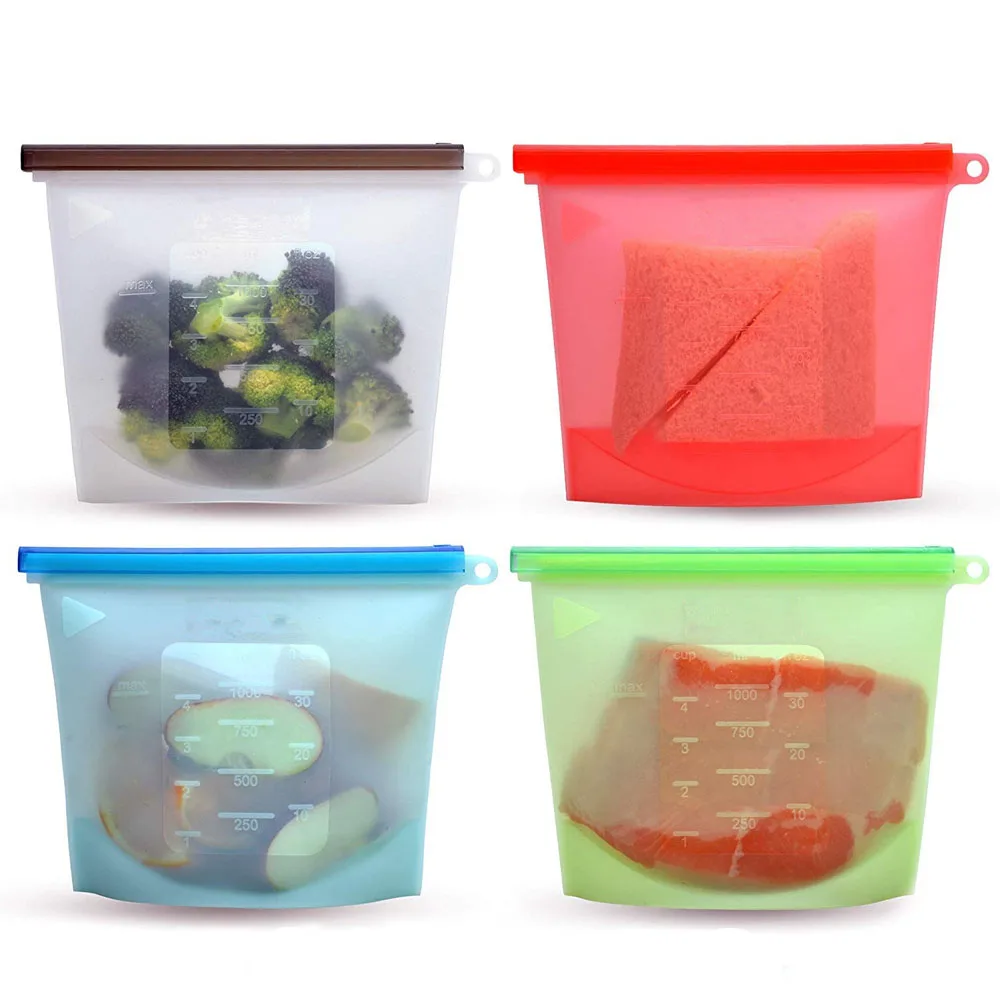 1 Piece Reusable Silicone Food Storage Bags BPA Free Food Preservation ...