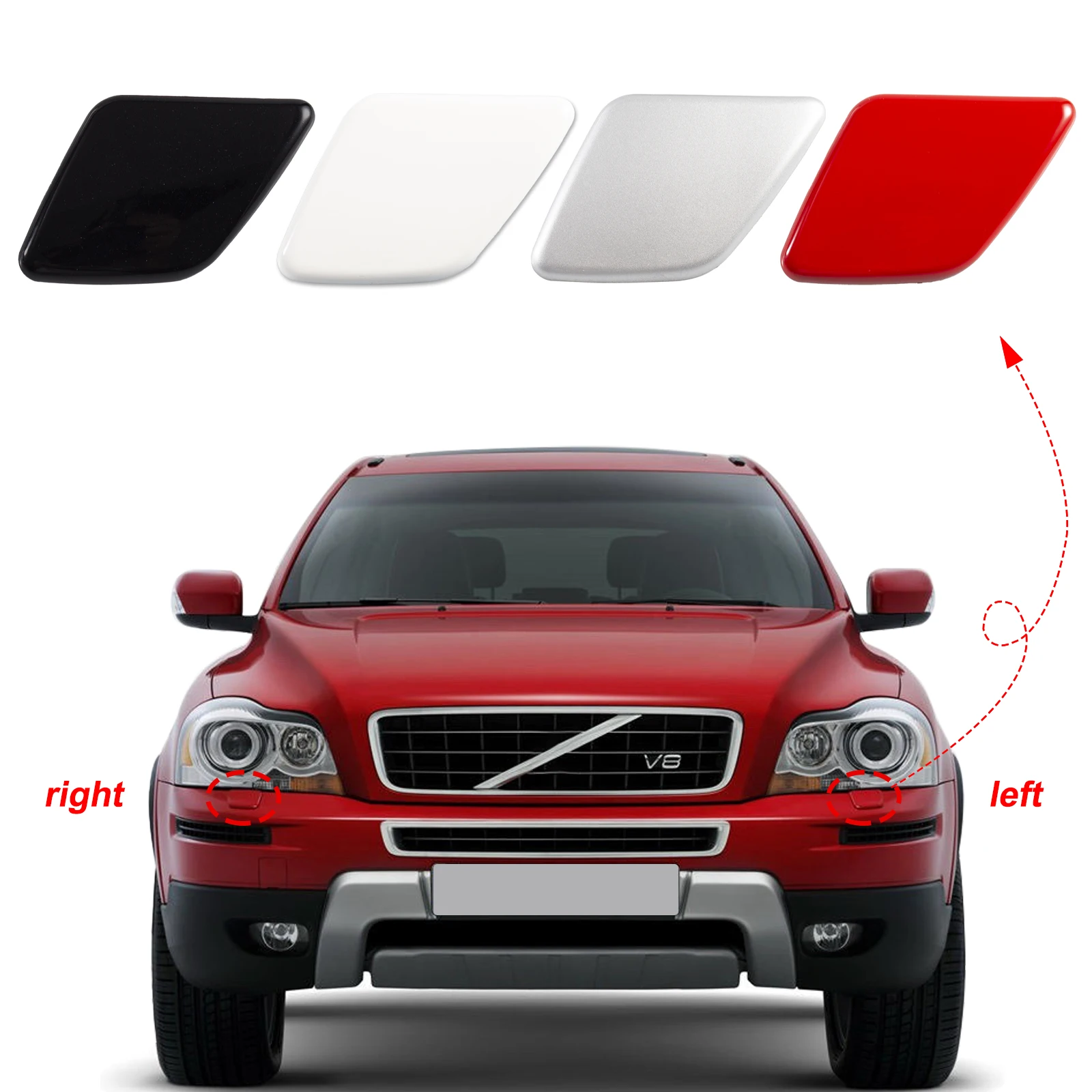 Front-Bumper-Headlight-Washer-Cover-Headlamp-Jet-Spray-Nozzle-Cap-For ...