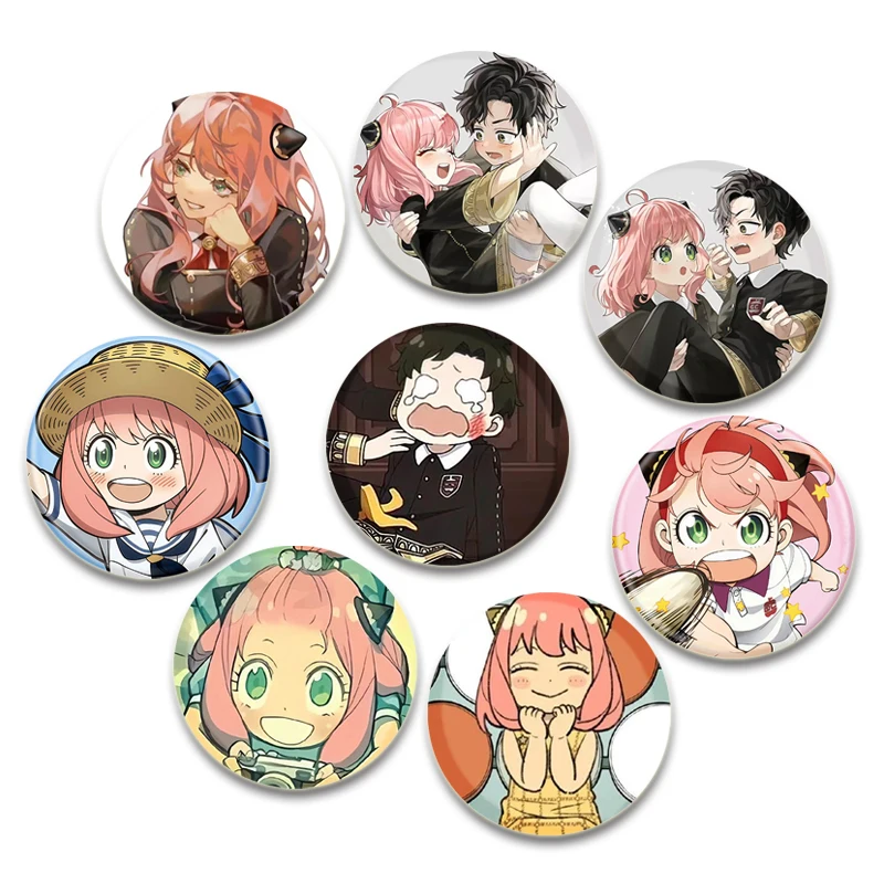 SPY × FAMILY Badge Cute Anime Anya Forger/Damian Lapel Pins 58mm Round ...