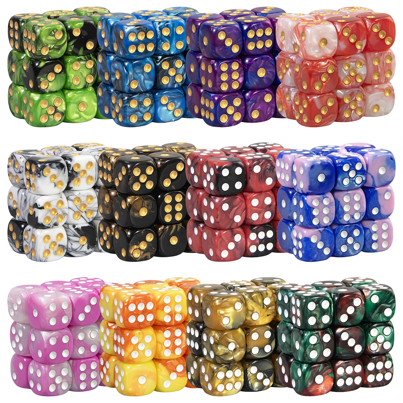 16mm-D6-Acrylic-Dices-6-sided-Two-Color-Cube-Round-Corner-Game-Dice-for ...