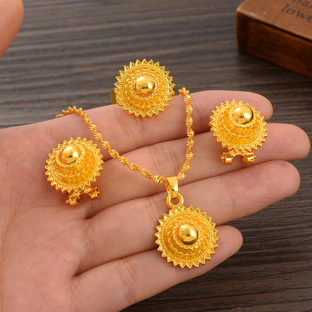 Fashion-Gold-Color-Eritrea-Set-Ethiopian-Polish-Jewelry-Necklace-Ring ...