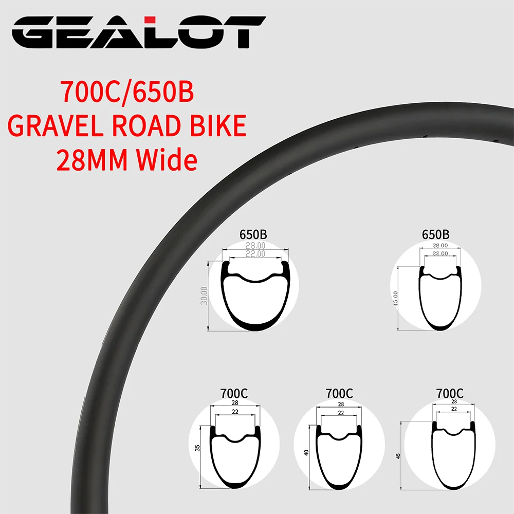 28mm-Width-30-35-40-45mm-Depth-700C-Gravel-Road-Bike-Rim-Hook-Hookless ...