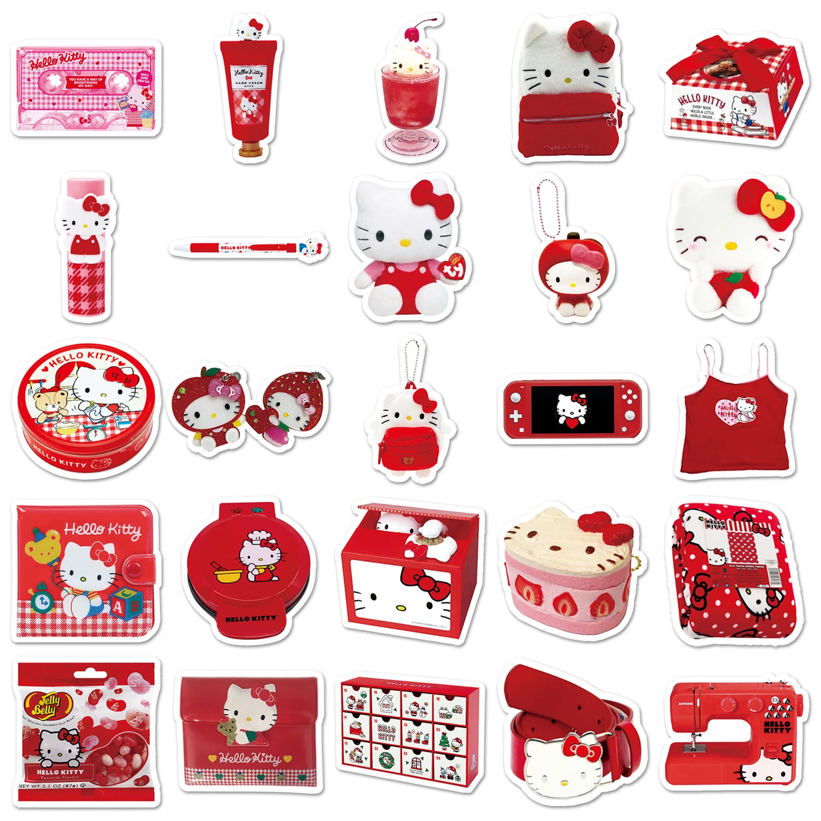 50 Piece Hello Kitty Stickers Waterproof Diy For Phones Laptop Car