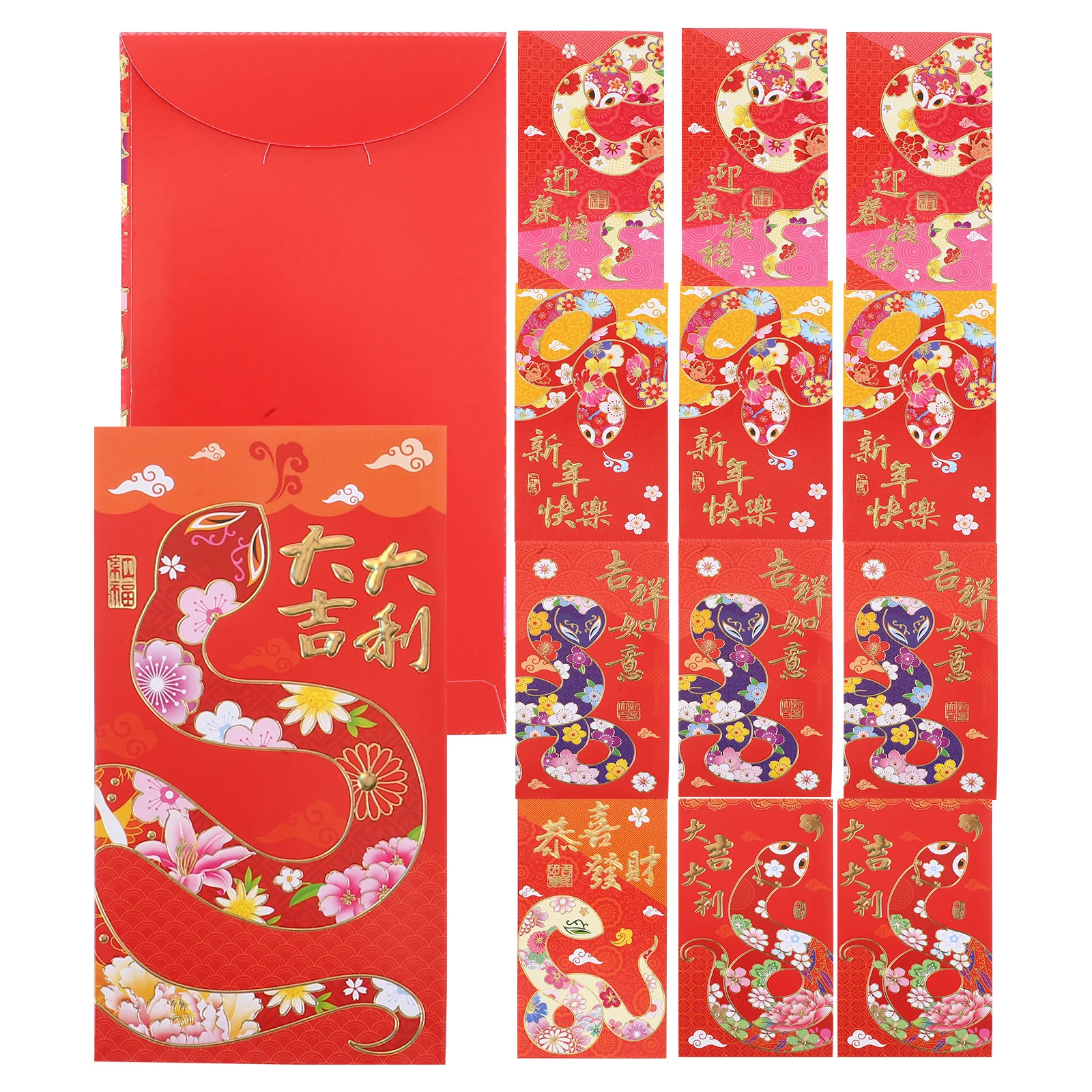 30Pcs 2025 Snake Year Red Envelopes Chinese New Year Hong Bao ...