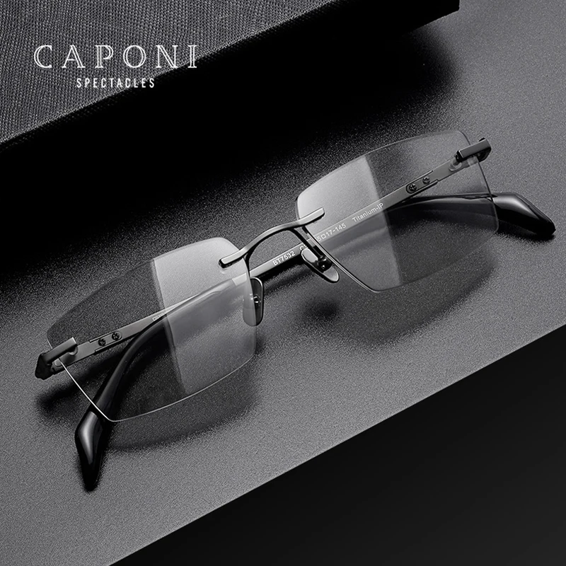 CAPONI-Men-s-Pure-Titanium-Glasses-Frameless-Customized-Prescription ...