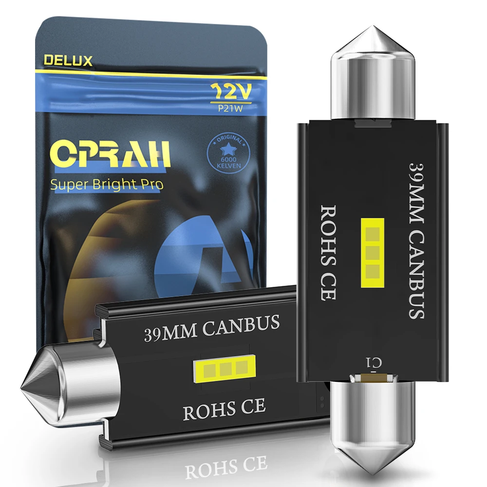 Oprah 2pcs C5W LED Bulbs CSP 1860 Chips Canbus 31mm 36mm 39mm 41mm Festoon LED Car Interior ...
