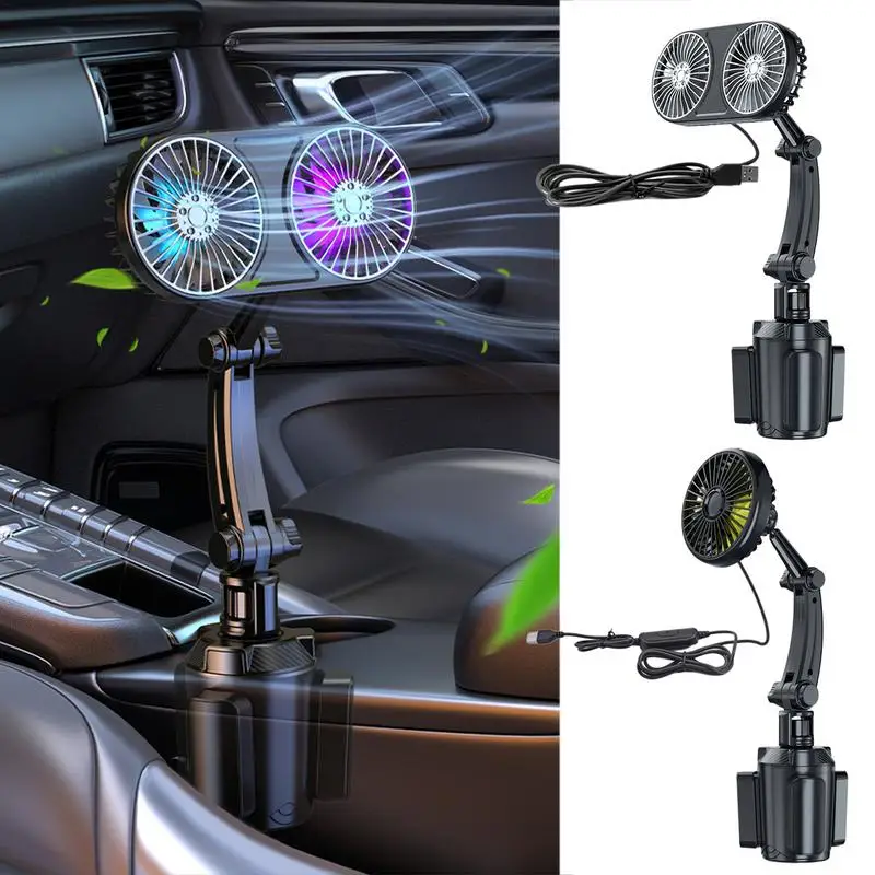 Car-Cup-Holder-Cooling-Fan-Portable-Car-Air-Fan-Single-Double-Head-USB ...