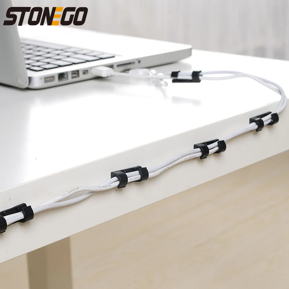 Petit (clair 20 pièces)--pinces de câble avec tampons auto-adhésifs ...