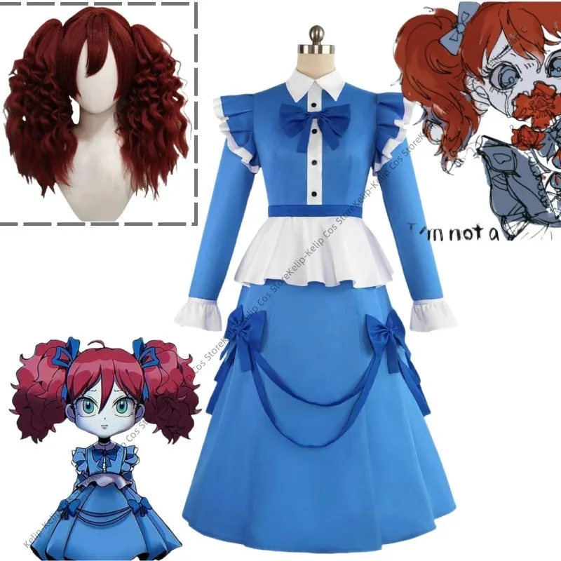 Game Poppy Cosplay Costume Playtime Red Hair Girl The Poppy Cosplay ...