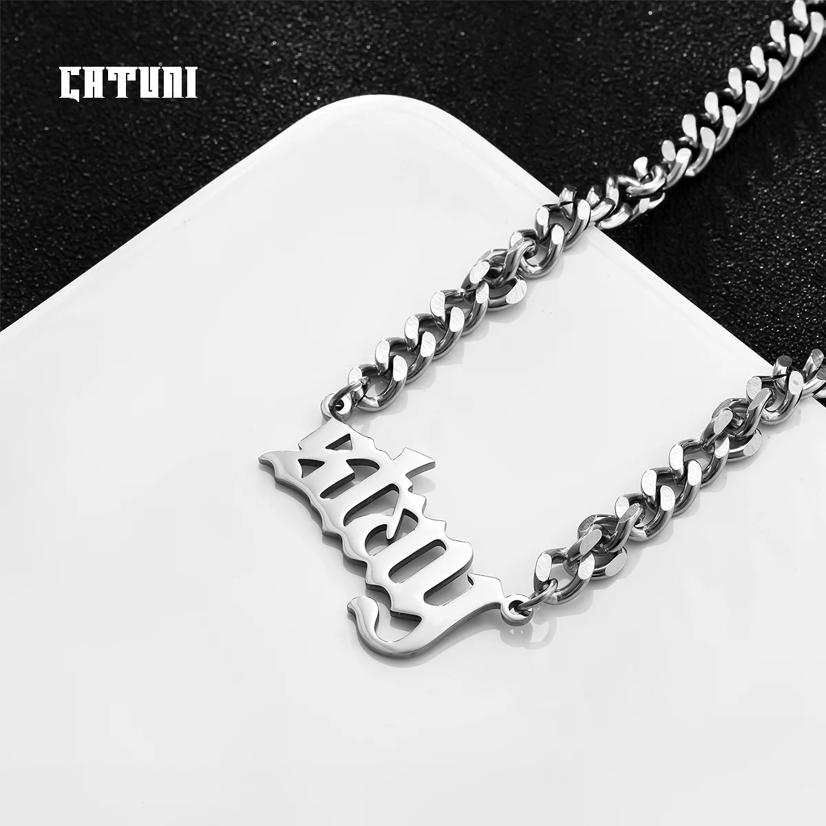 Catuni-Kpop-Necklace-Stainless-Steel-Stay-Pendant-Cuban-Link-Chain ...
