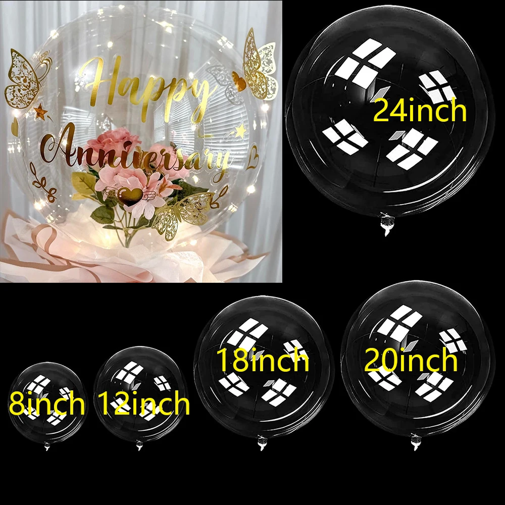 10/20pcs Transparent Bobo Balloons 8/12/18/20/24inch Clear Bubble ...