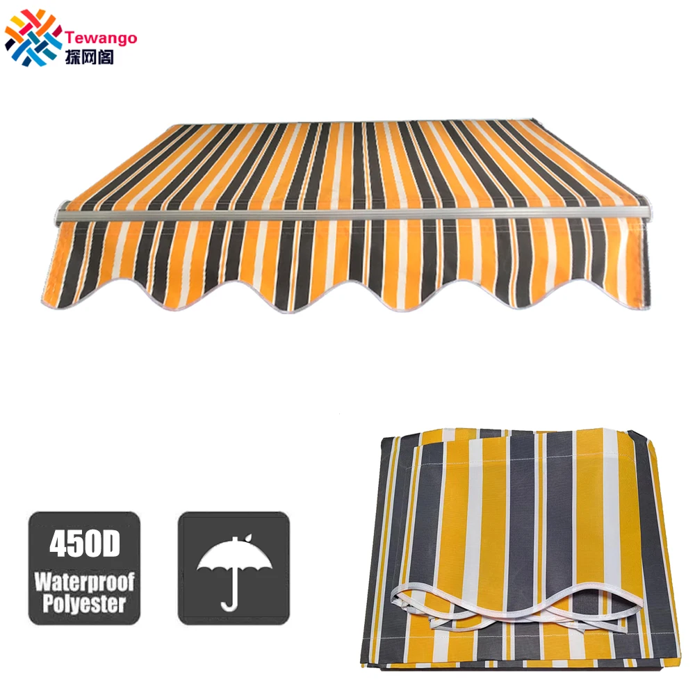 Outdoor Striped Fabric Rain Shed Store Banner Courtyard Sun Block ...