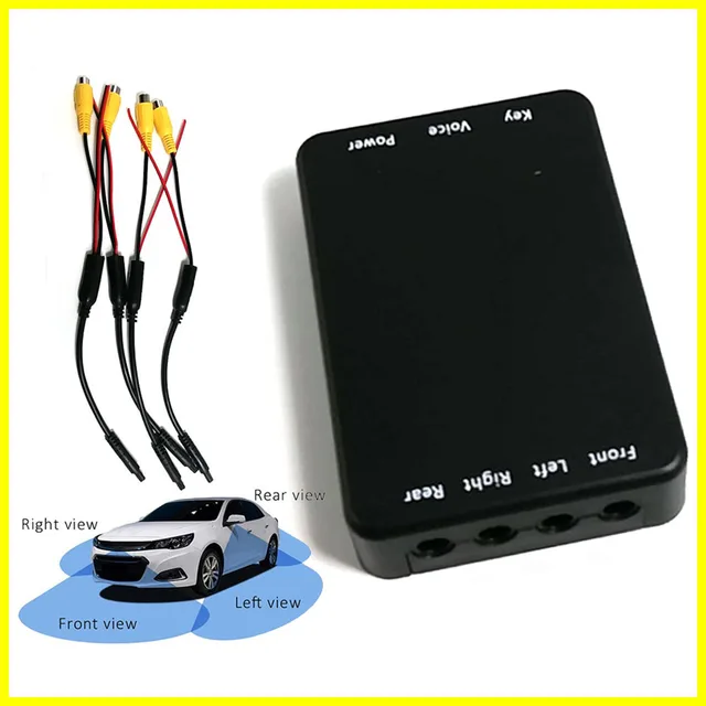 4 Way Control Box Switch Video Channel Converter for 360° Car Panoramic ...