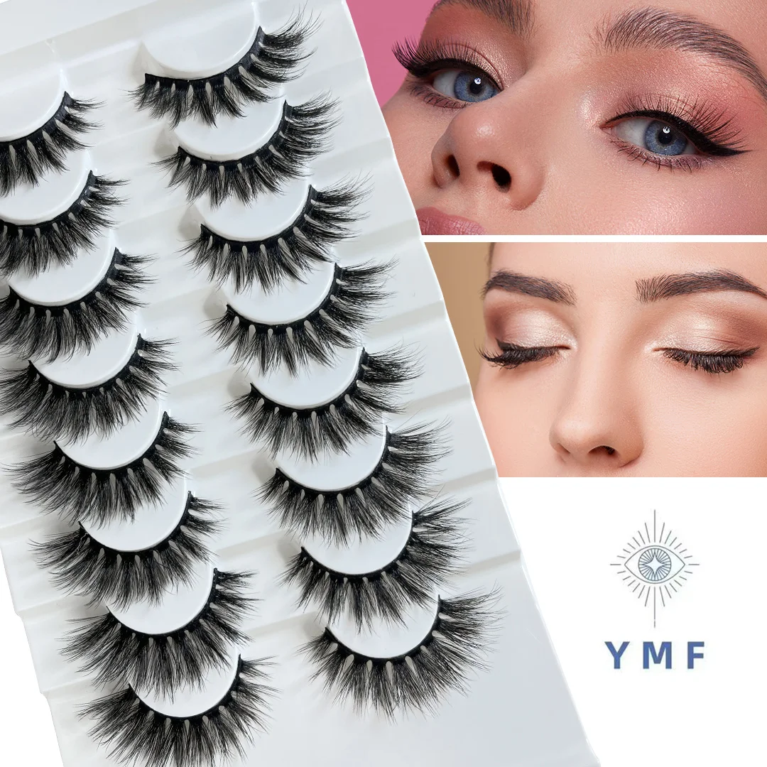 New-8-Pairs-6D-Faux-Fiber-Eyelashes-Natural-Thick-Long-False-10-16mm ...