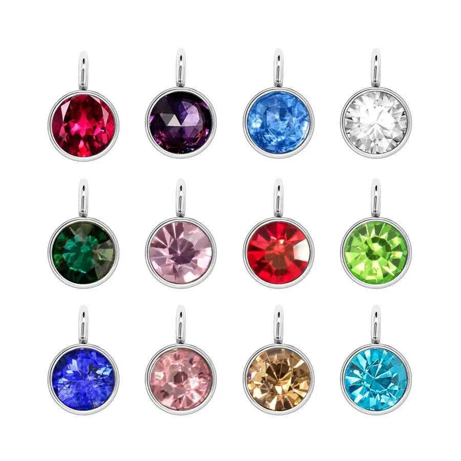 12Pcs-Lot-Stainless-Steel-Birthstone-Charms-Rhinestones-Month ...