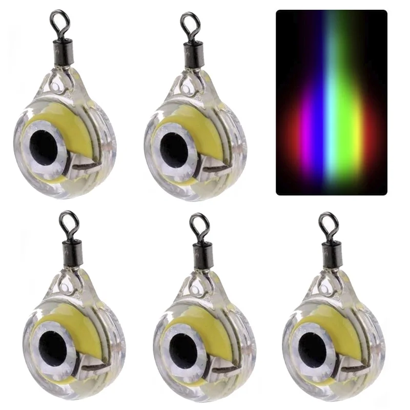 5 pcs/Pack Fishing Light LED Lure Mini Flasher Deep Underwater Eye ...