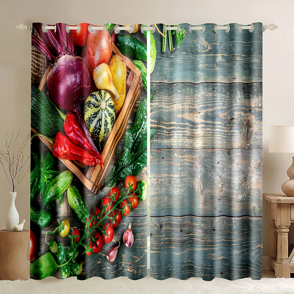 Vegetables Window Curtains,Tomato Onion Potato Pepper Assortment of ...