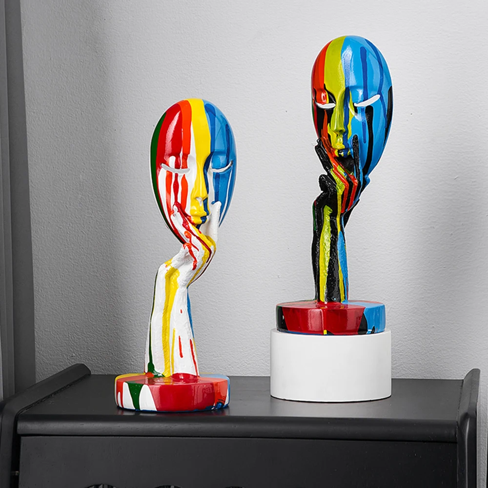 Artificial-Face-Sculpture-Figurines-for-Interior-Modern-Office-Table ...