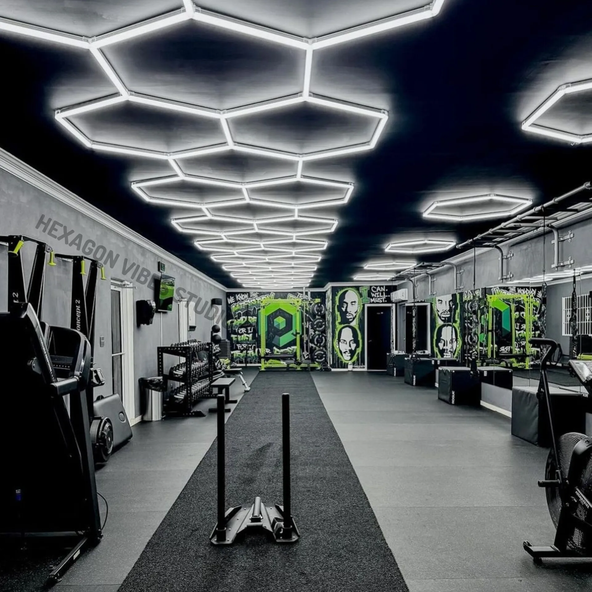 Pro-Gym-luz-de-techo-Led-hexagonal-para-barber-a-luz-de-garaje-de-panal ...