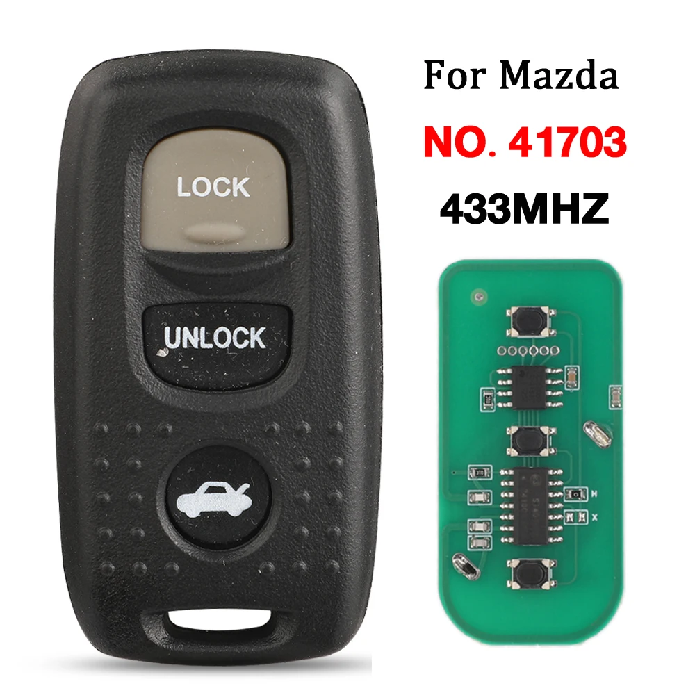 jingyuqin 3 Buttons Model NO. 41703 433MHZ 4D63 Chip Remote Control Car ...