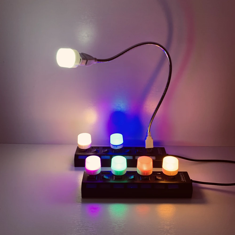 10Pcs/Lot DC 5V LED Lamp Mini USB Night Light Book Light Warm White ...