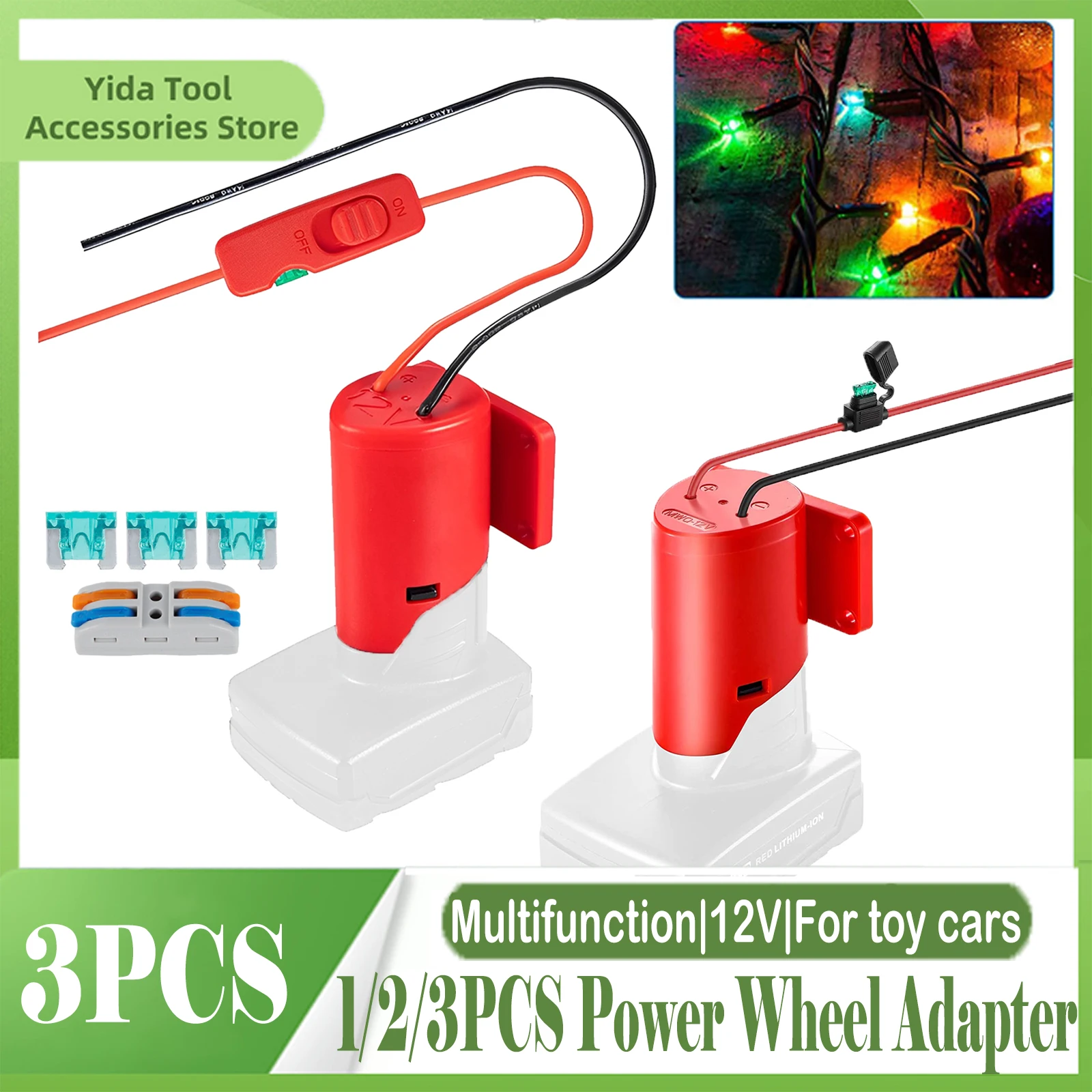 1-3pcs Battery Adapter Safe Insulated Power Wheel Adapter Reusable DIY ...