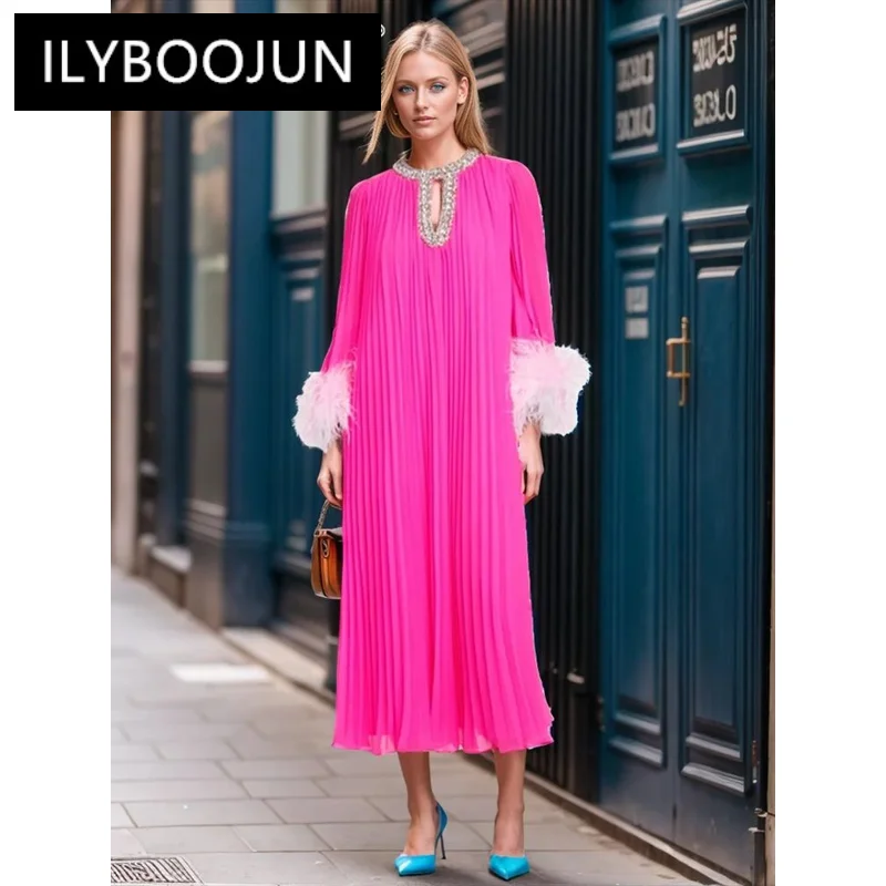 ILYBOOJUN-Colorblock-Hollow-Out-Patchwork-Diamonds-Dresses-For-Women-O ...